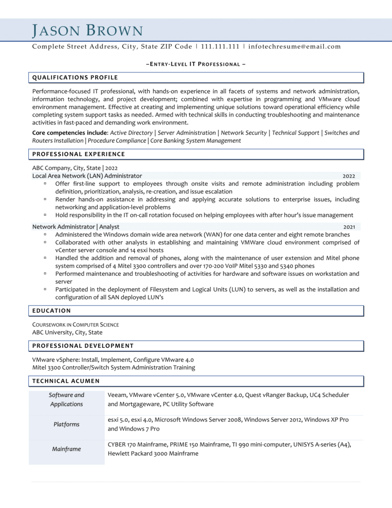 Entry Level IT Resume Tips to Land Your First Tech Job
